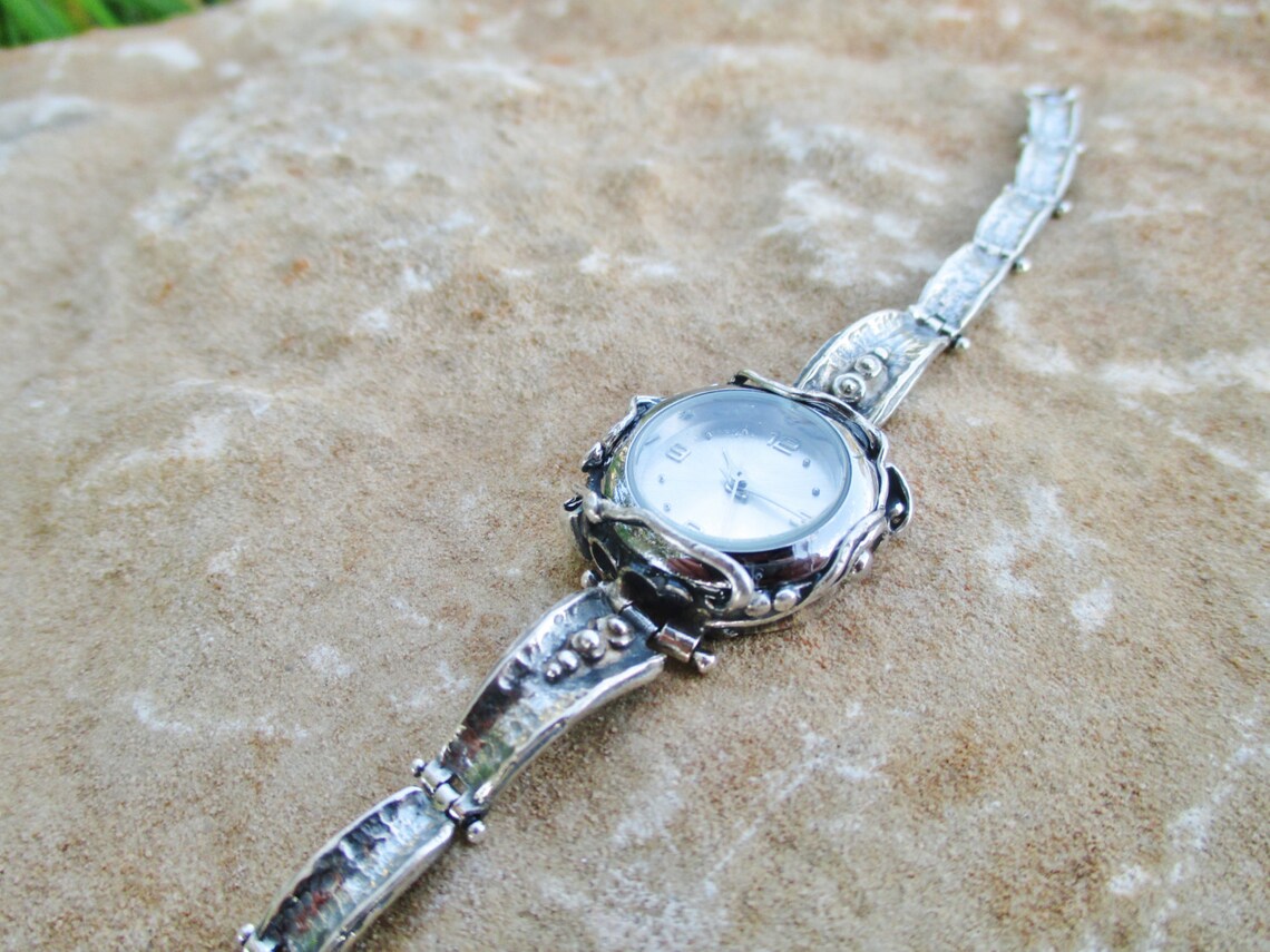 Handmade Fine Silver Bracelet Watch Dainty Silver Watch for - Etsy