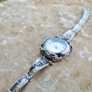 Handmade Fine Silver Bracelet Watch Dainty Silver Watch for - Etsy