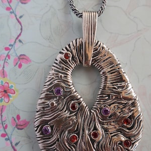 Sterling Silver Big Pendant Necklace, Large Gemstone Sterling Silver ...