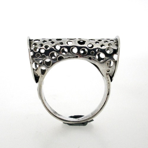 Unique Sterling Silver Ring statement Contemporary Oxidized - Etsy