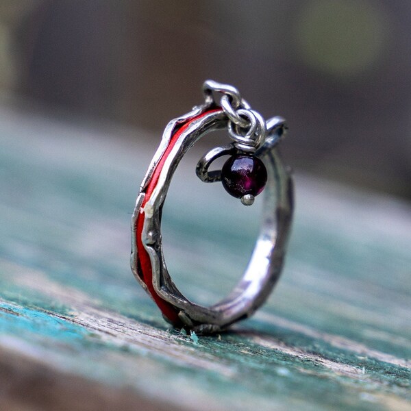 Heart Charm Ring - Etsy