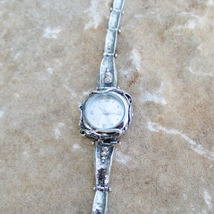 Handmade Fine Silver Bracelet Watch Dainty Silver Watch for - Etsy