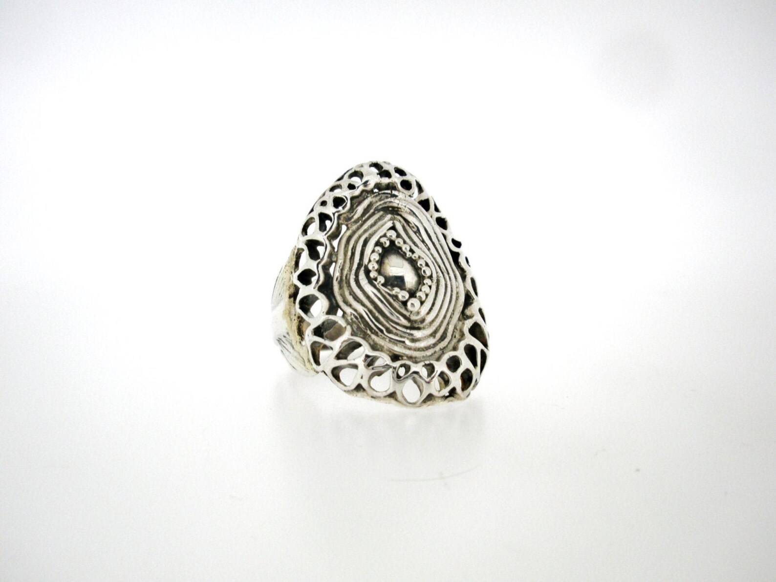 Silver Sterling Filigree Ring Unique Vintage Wide Ring for - Etsy