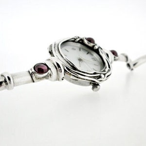 Modern Link Bracelet Watch With Garnet Stone for Women - Etsy