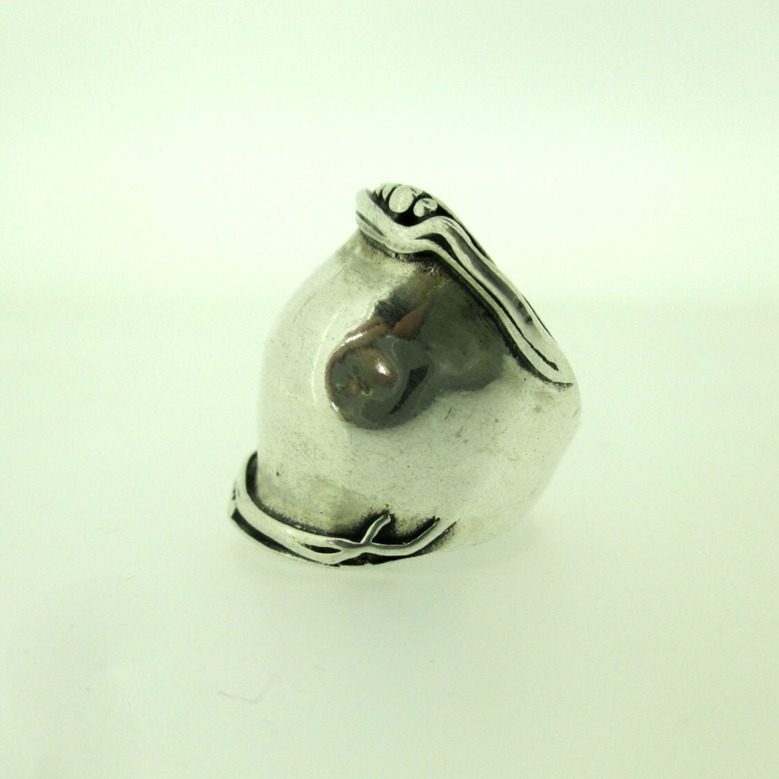 Silver Chunky Domed Band Ring, Unique Convex Modern Ring for Women. - Etsy