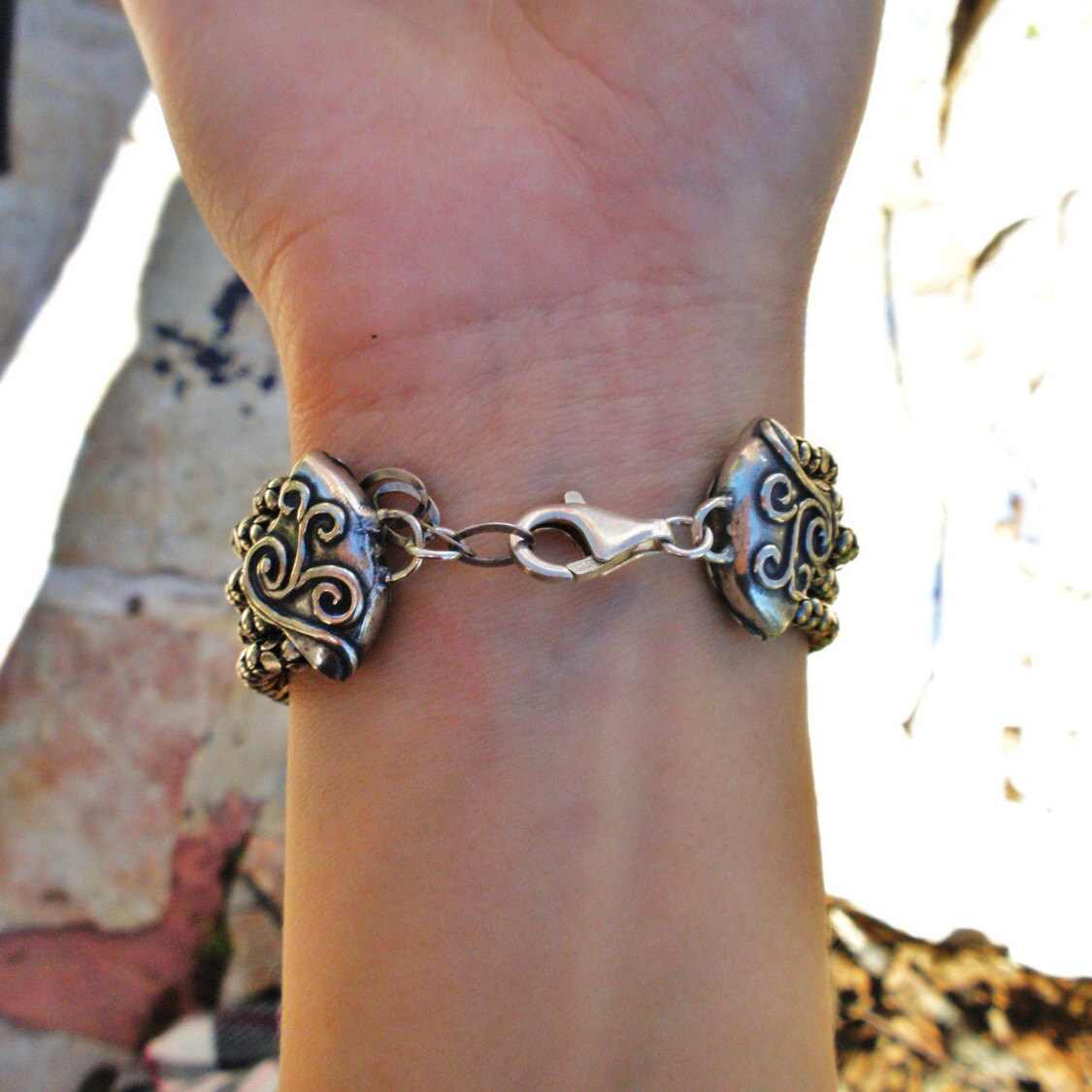 Multi Chain Silver Bracelet Sterling Silver Wide Bracelet for - Etsy UK