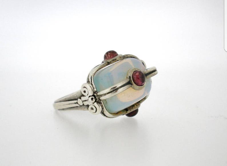 Unique Sterling Silver Solitaire Gemstone Ring Large Natural - Etsy
