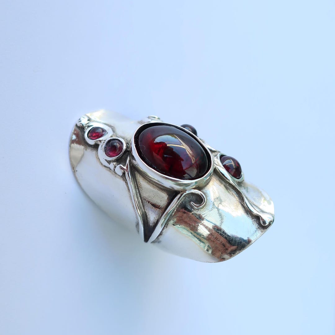 Long Silver Ring, Large Stone Ring Unique Bohemian Jewelry for Women - Etsy