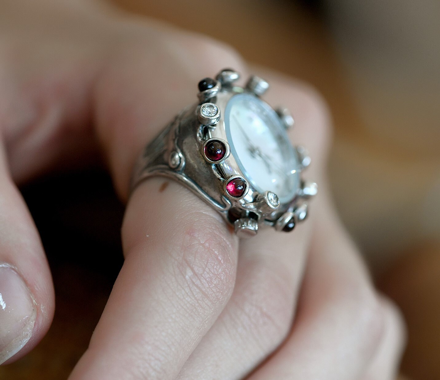Vintage Silver Ring Watch for Women Multi Stone Statement - Etsy Australia