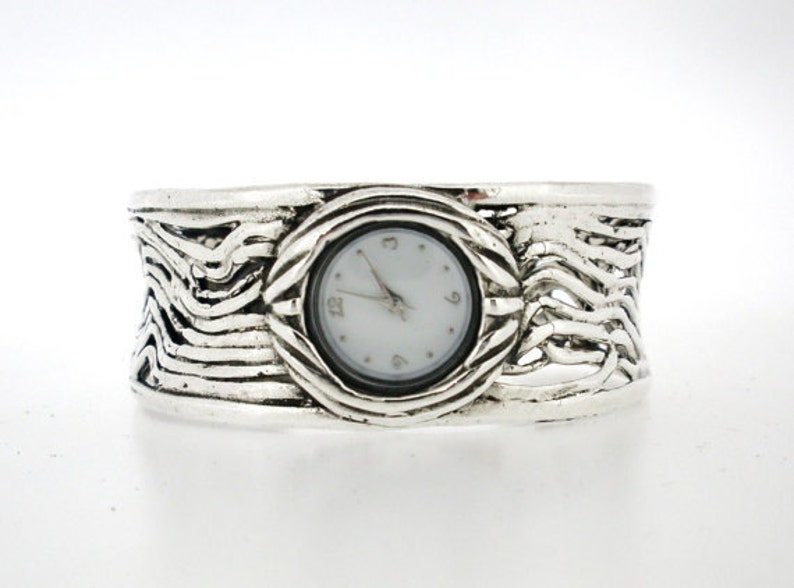 Sterling Silver Wide Cuff Bracelet Watch for Women Unique | Etsy