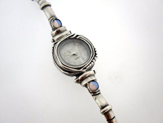 Gemstone Silver Modern Dainty Watch Bracelet for Her Unique | Etsy