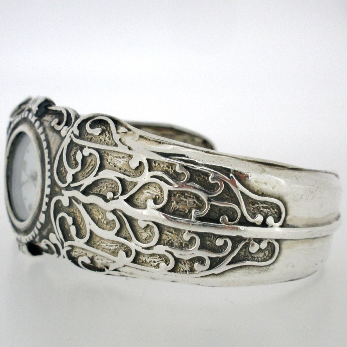 Engraved Silver Sterling Antique Cuff Watch for Women - Etsy UK