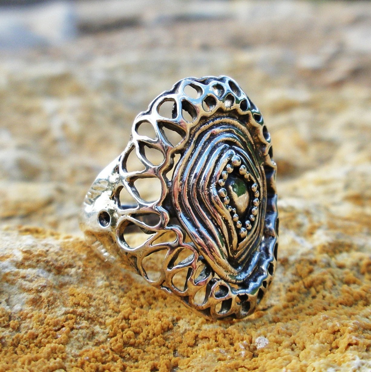 Silver Sterling Filigree Ring Unique Vintage Wide Ring for - Etsy