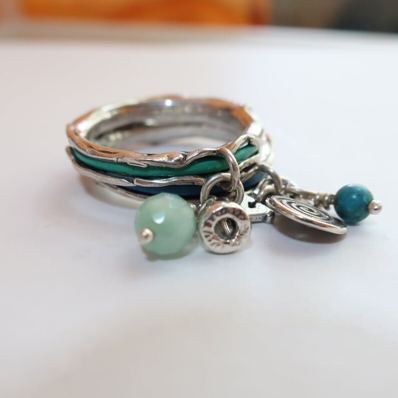 Silver Charm Dangle Ring for Women Dainty Minimalist Ring With - Etsy