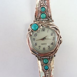 Sterling Silver Gemstone Watch Bracelet - Custom Size Artisan Jewelry ...