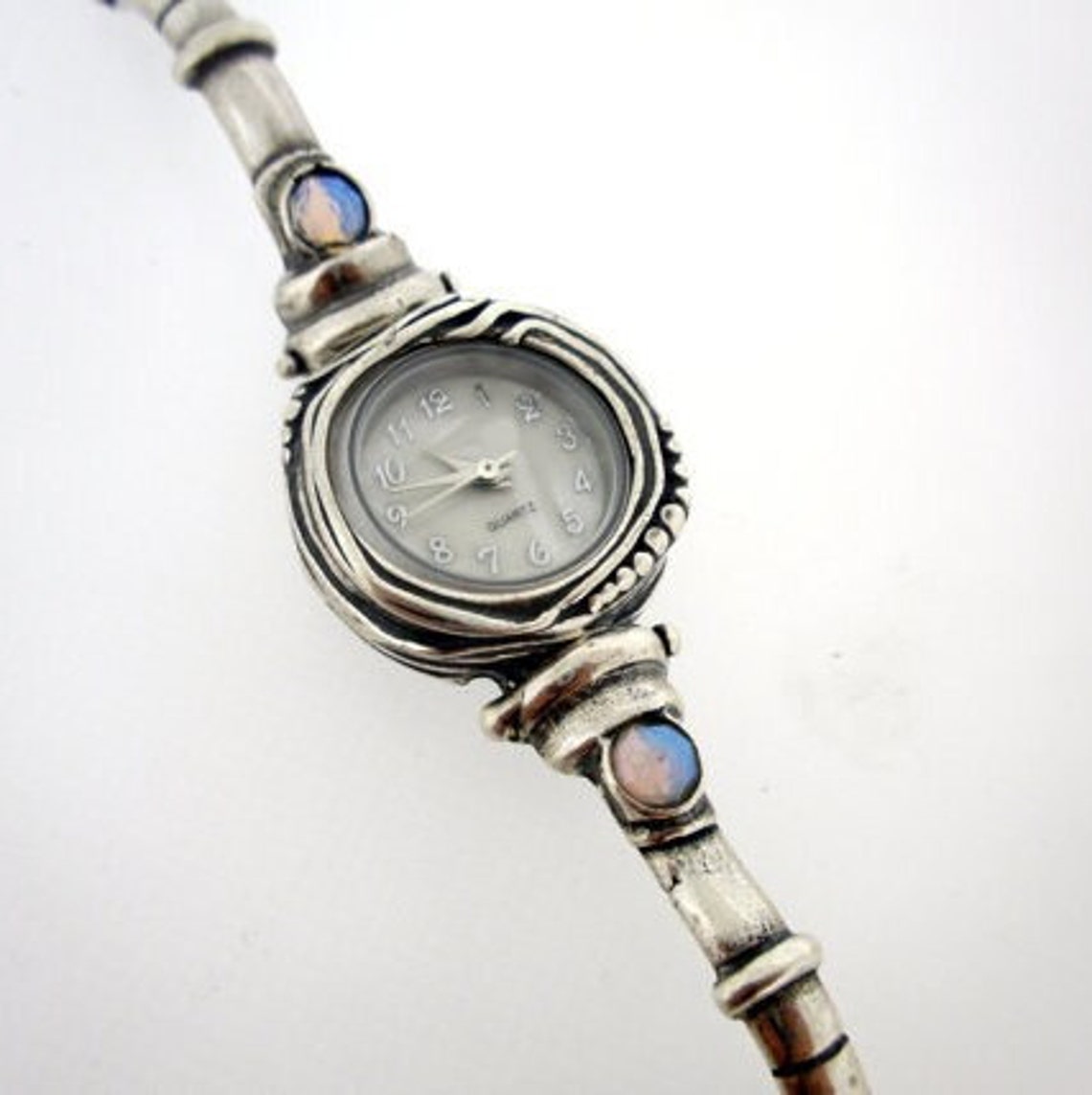 Gemstone Silver Modern Dainty Watch Bracelet for Her Unique - Etsy
