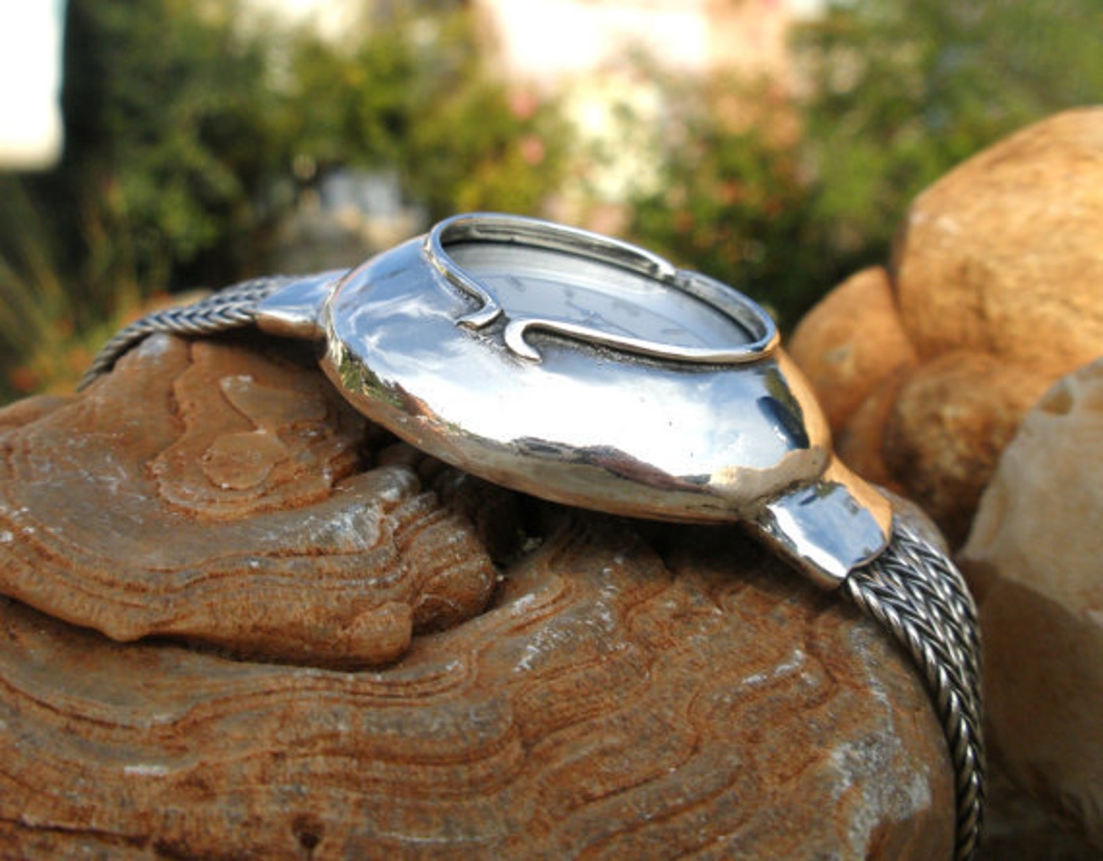 Sterling Silver Women Chain Watch Bracelet Flexible and - Etsy
