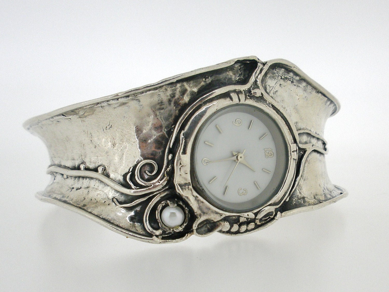 Silver Designer Fancy Watch for Women Unique Silver Cuff | Etsy