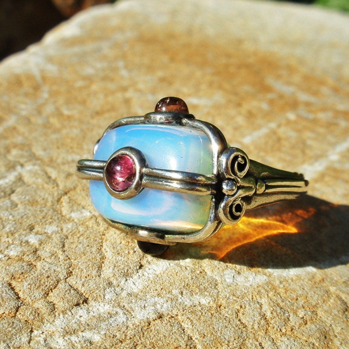 Gemstone Silver Ring - Etsy