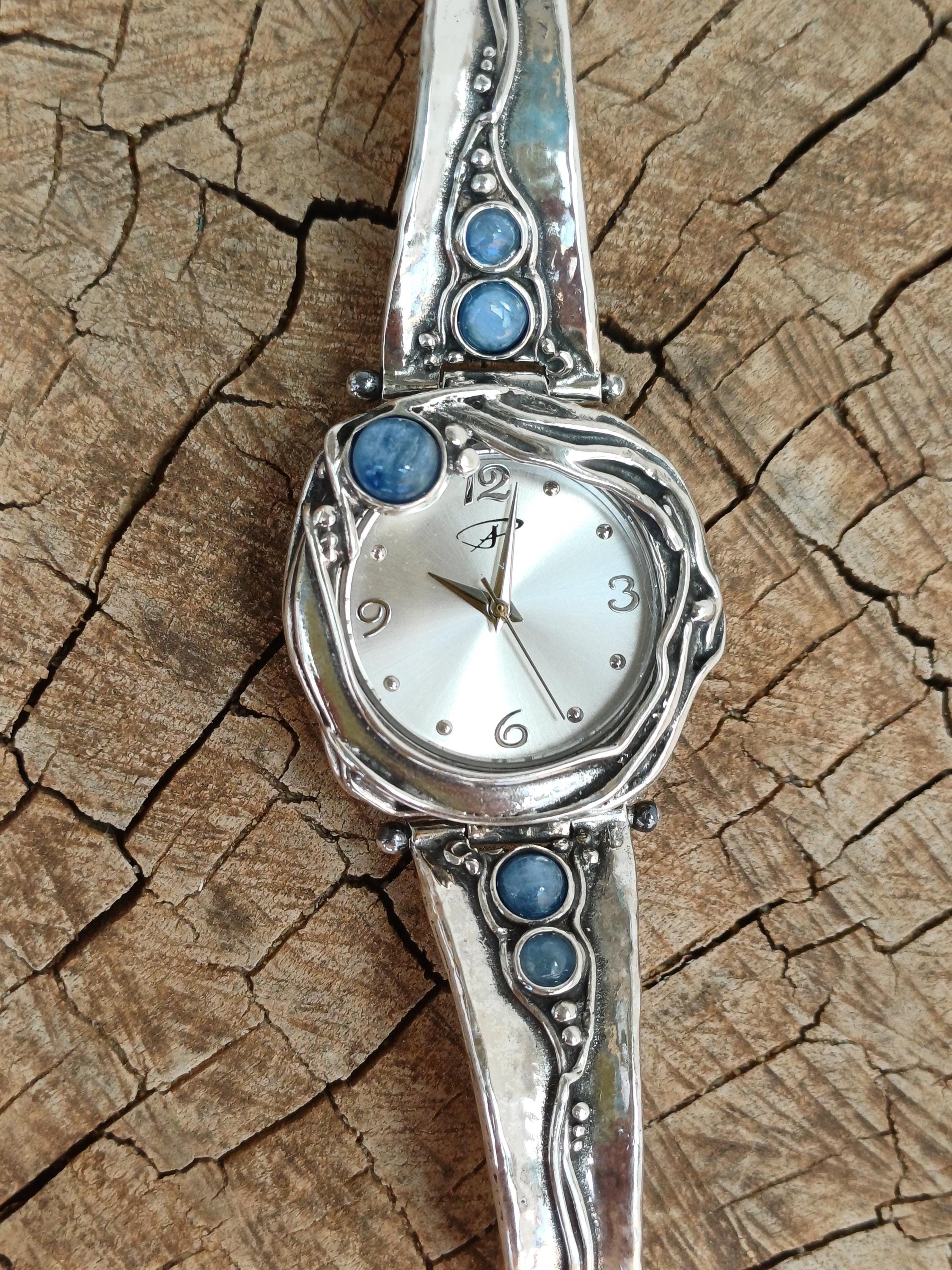Handcrafted Sterling Silver Watch Bracelet: Citrine & Peridot, Custom ...