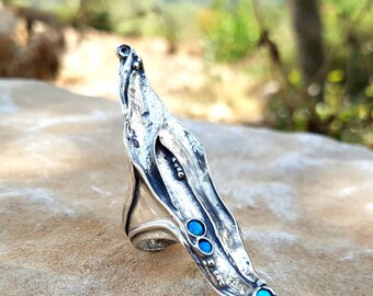 Sterling Silver Long Ring | Etsy