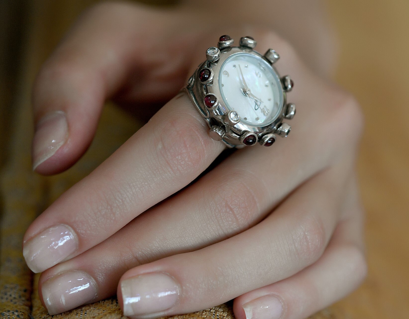 Vintage silver ring watch for women Multi stone statement | Etsy