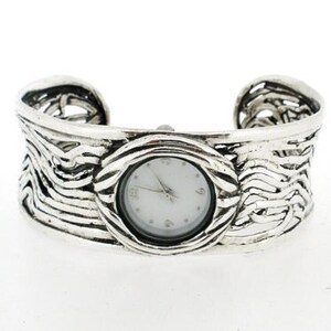 Sterling Silver Wide Cuff Bracelet Watch for Women Unique - Etsy