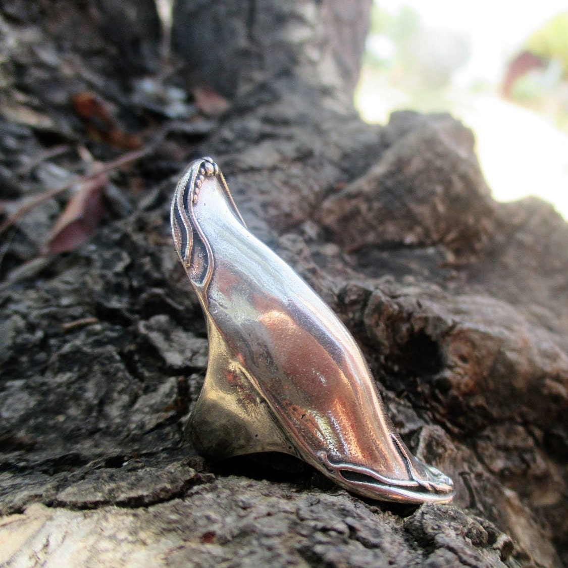 Silver Full Finger Ring Long BOHO Ring for Women Large - Etsy