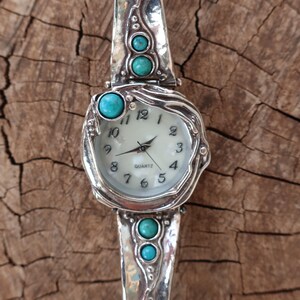 Sterling Silver Citrine & Peridot Watch Bracelet - Handmade Women's ...