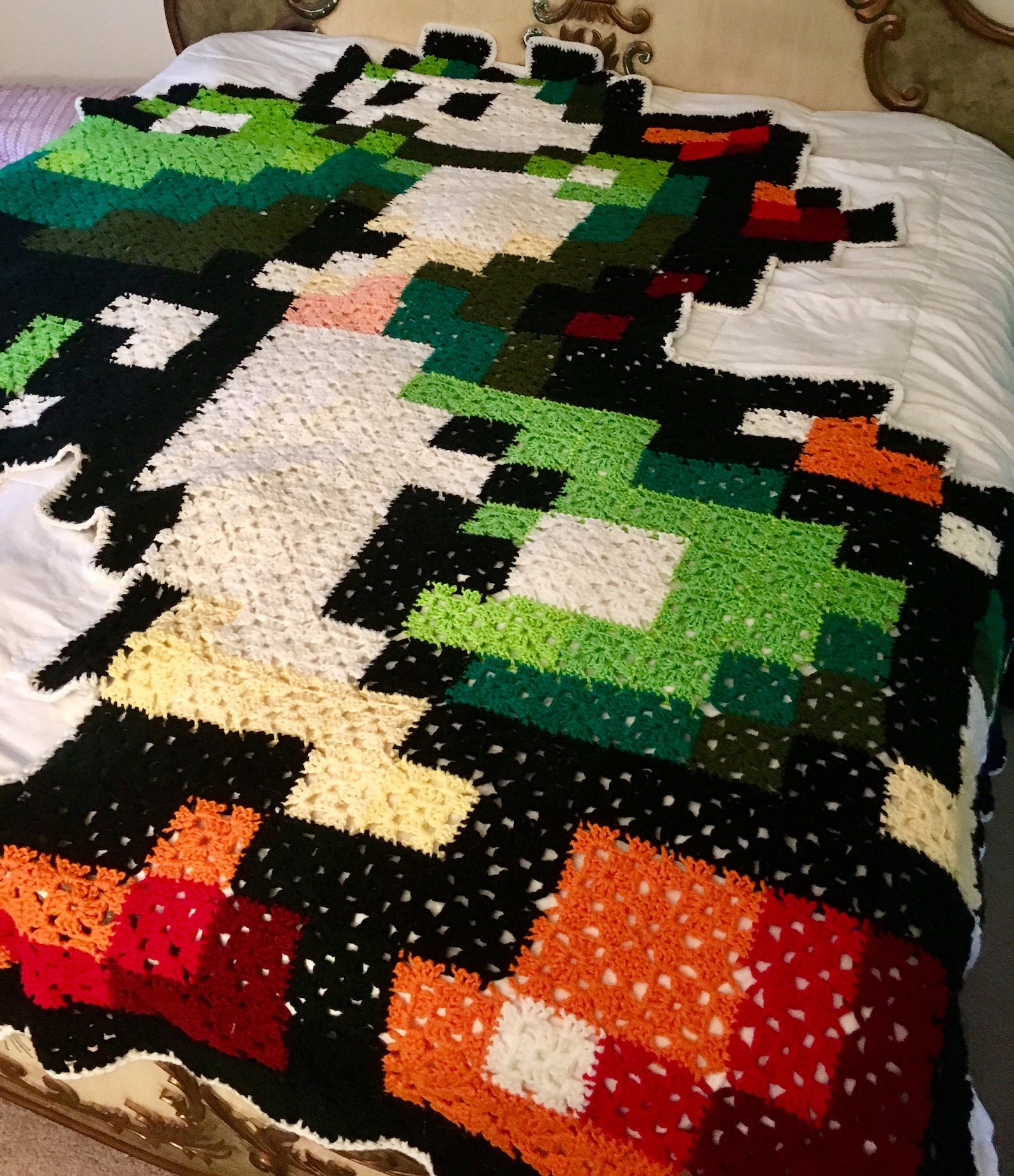 Large Yoshi Crochet 8-bit Blanket - Etsy