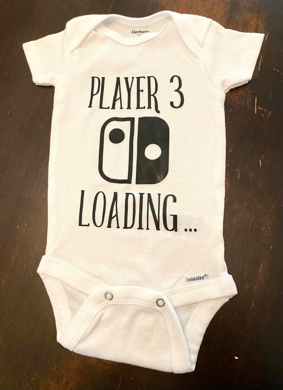 Baby Announcement Onesie Loading Player Three... for Gamers - Etsy