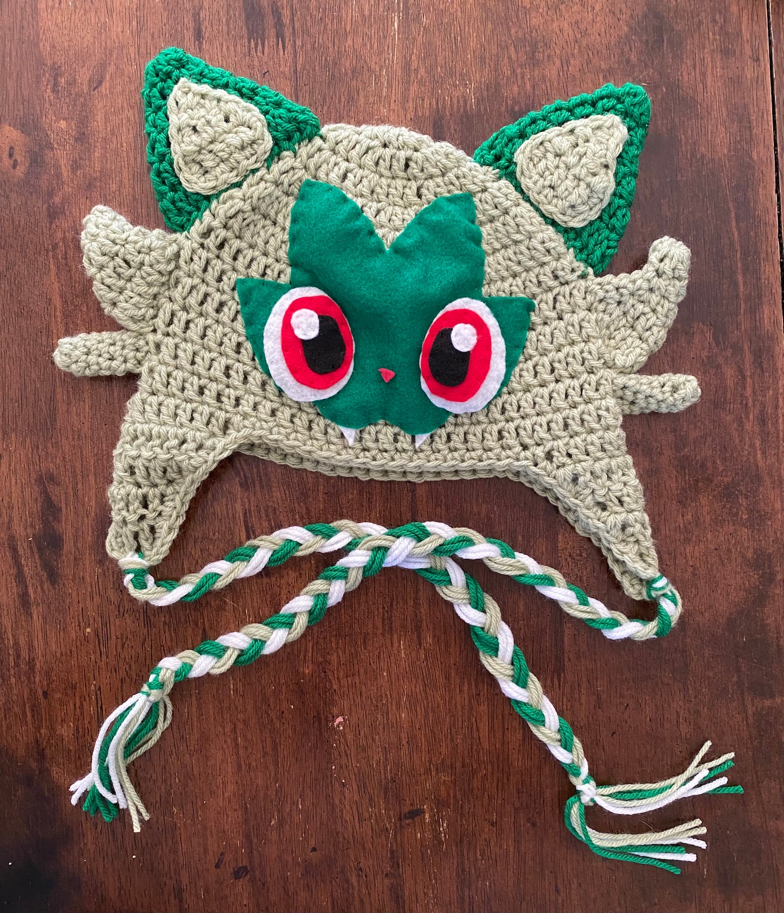 Sprigatito Crochet Earflap Hat Beanie Pokemon Scarlet Violet Starter ...