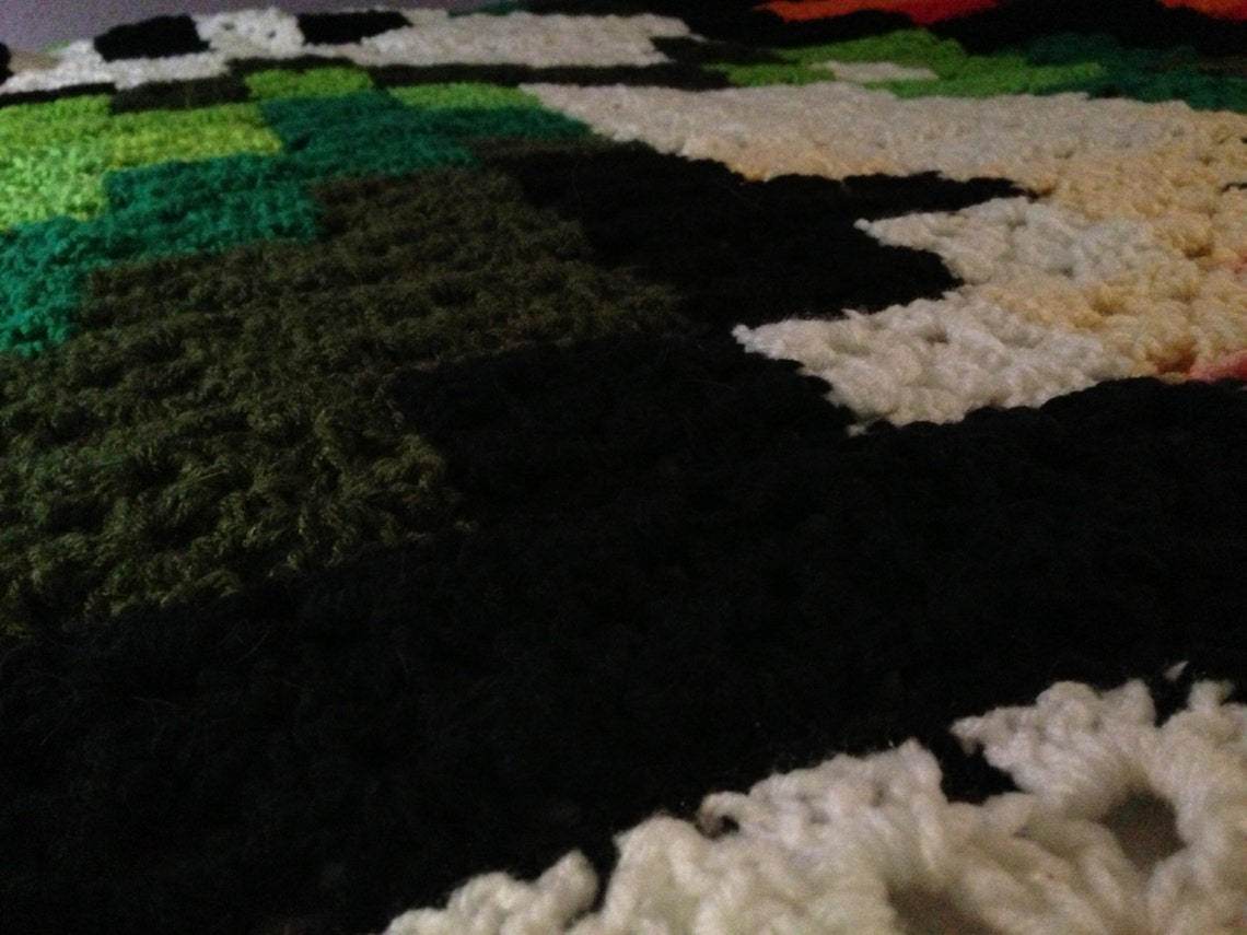 Large Yoshi Crochet 8-bit Blanket - Etsy