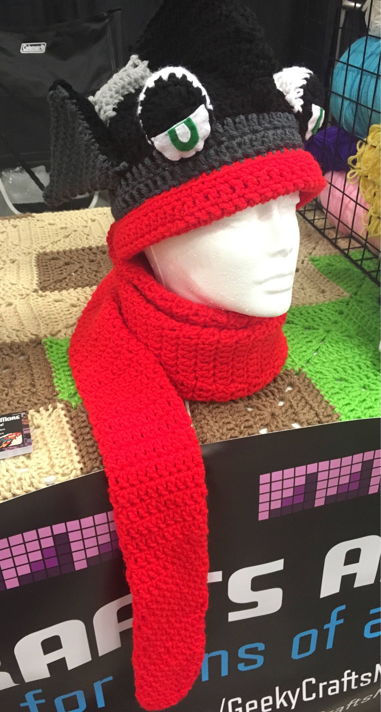 Greninja Crochet Hat Scarf Combo - Etsy UK