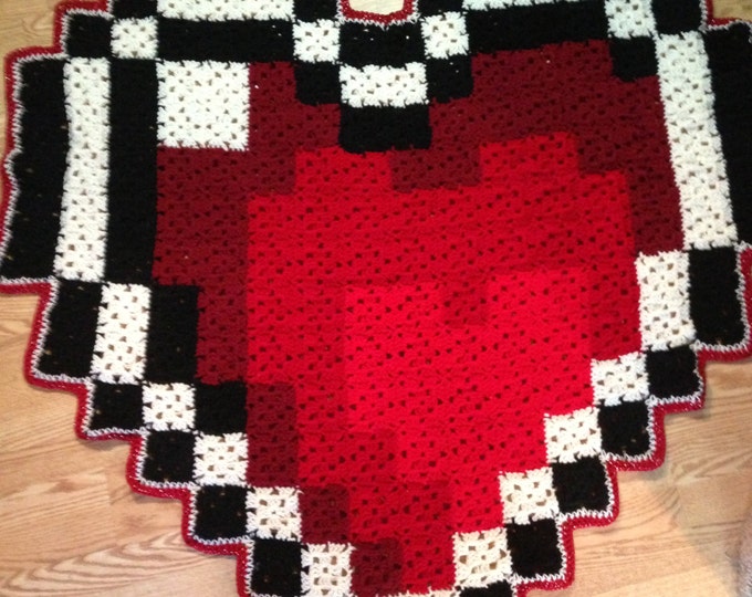 Large Zelda Heart Piece Inspired 8-bit Blanket / Rug - Etsy