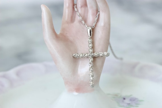 Diamond studded cross necklace store