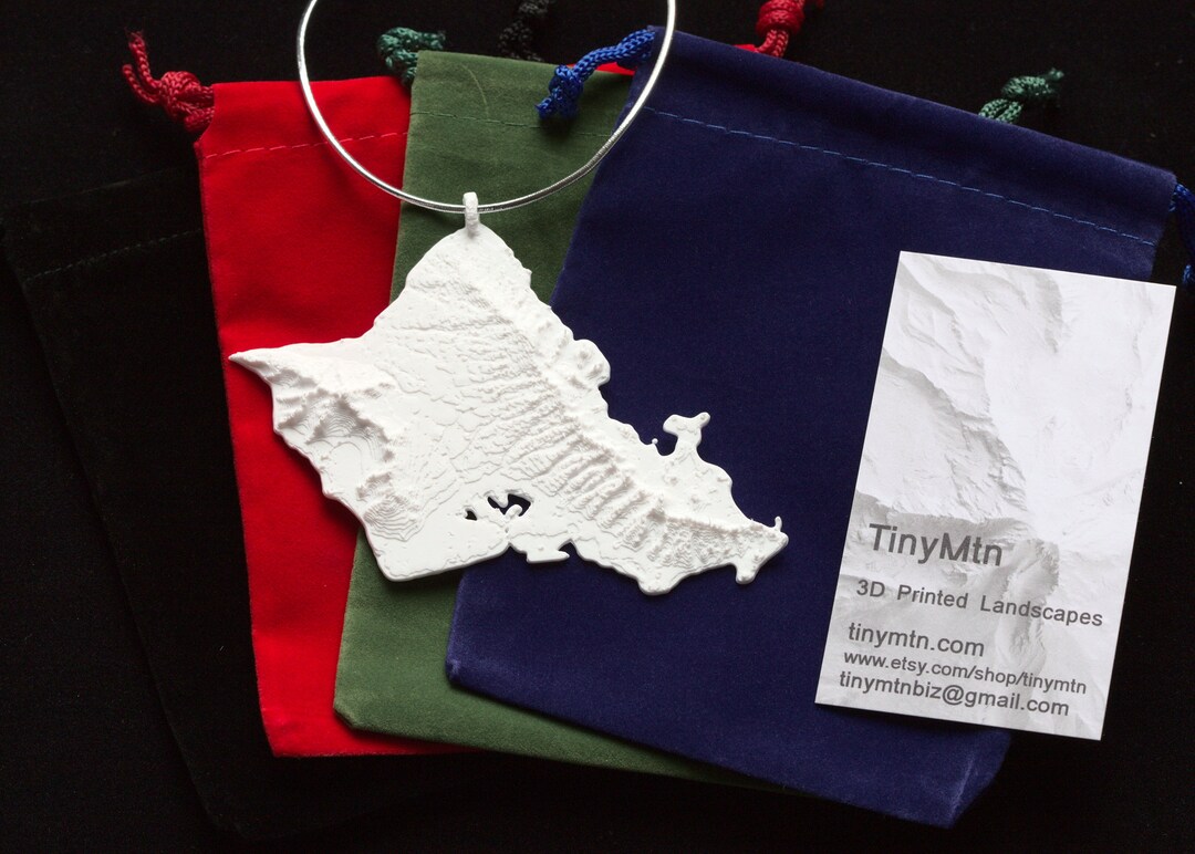 Oahu, 3D Printed Christmas Ornament - Etsy