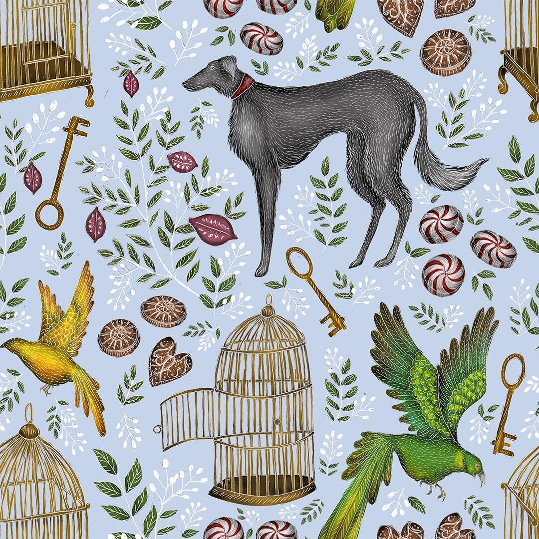 Amsterdam Pattern in Sky Blue Wallpaper - Etsy