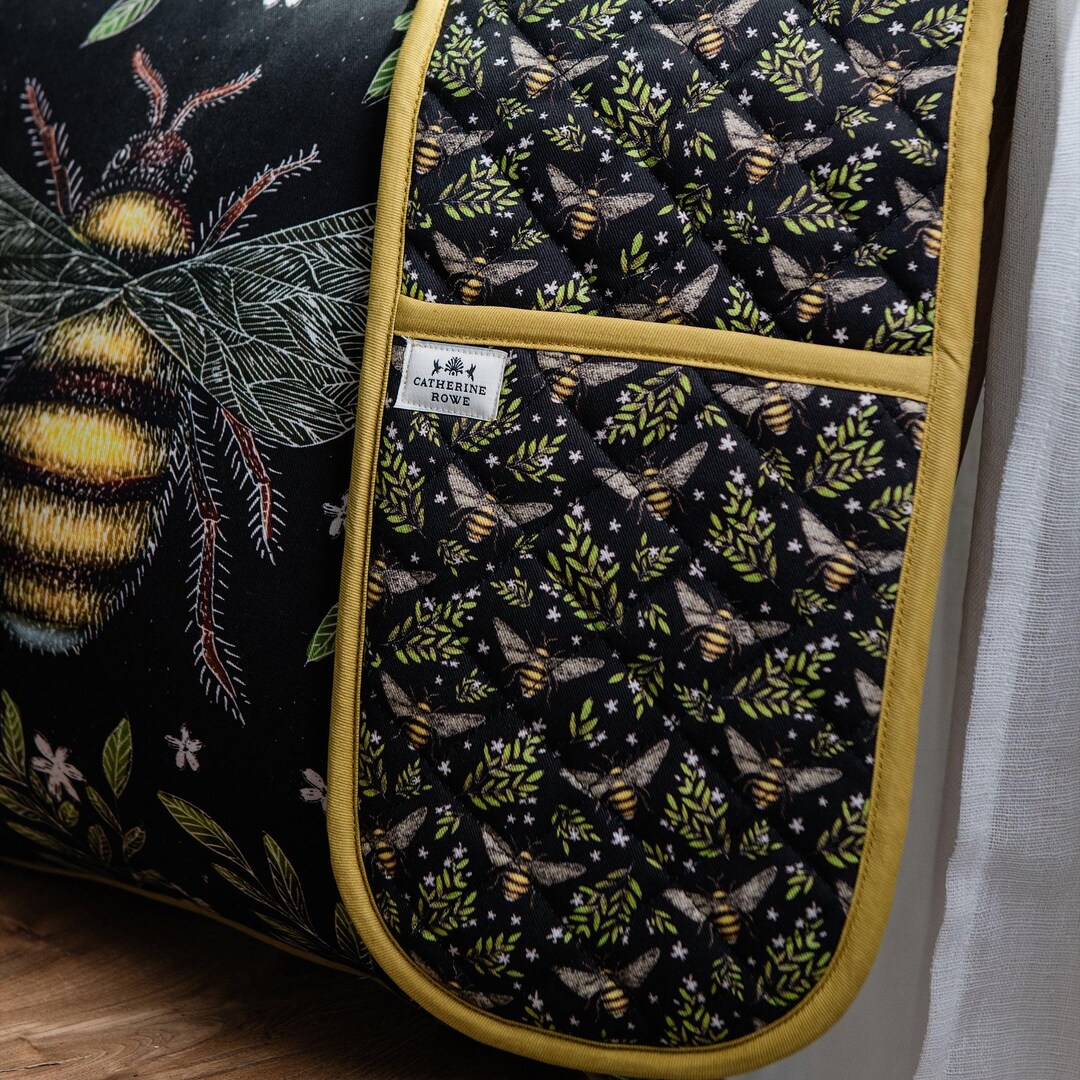 Honey Bees Organic Cotton Double Oven Gloves - Etsy
