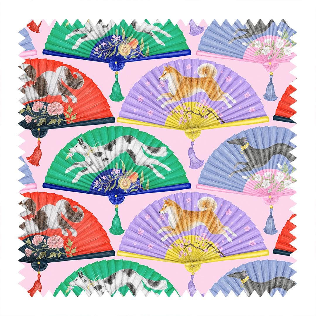 No.1 Dog Fan Pattern Fabric - Etsy