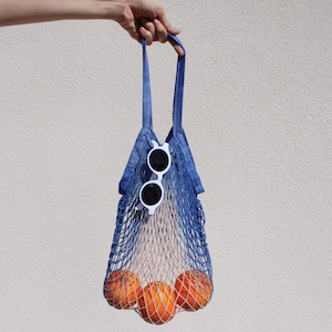 Blue Net Bag / Cotton Grocery Net Bag / Fishnet Bag / Mesh - Etsy