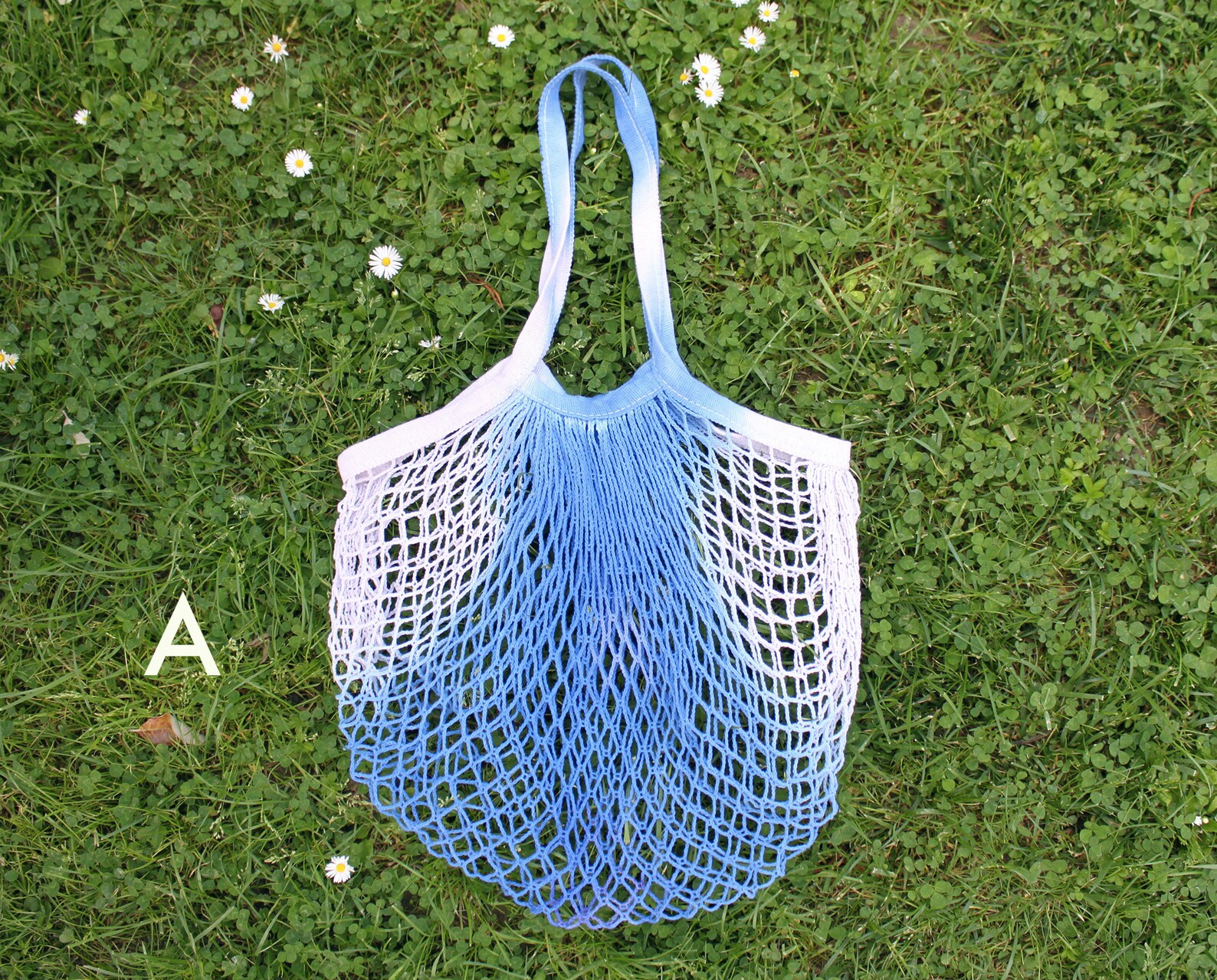 Blue Net Bag / Cotton Grocery Net Bag / Fishnet Bag / Mesh - Etsy