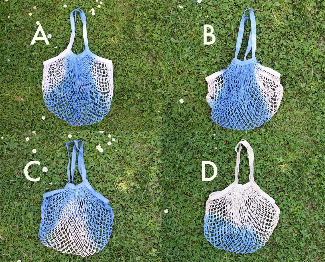 Blue Net Bag / Cotton Grocery Net Bag / Fishnet Bag / Mesh - Etsy