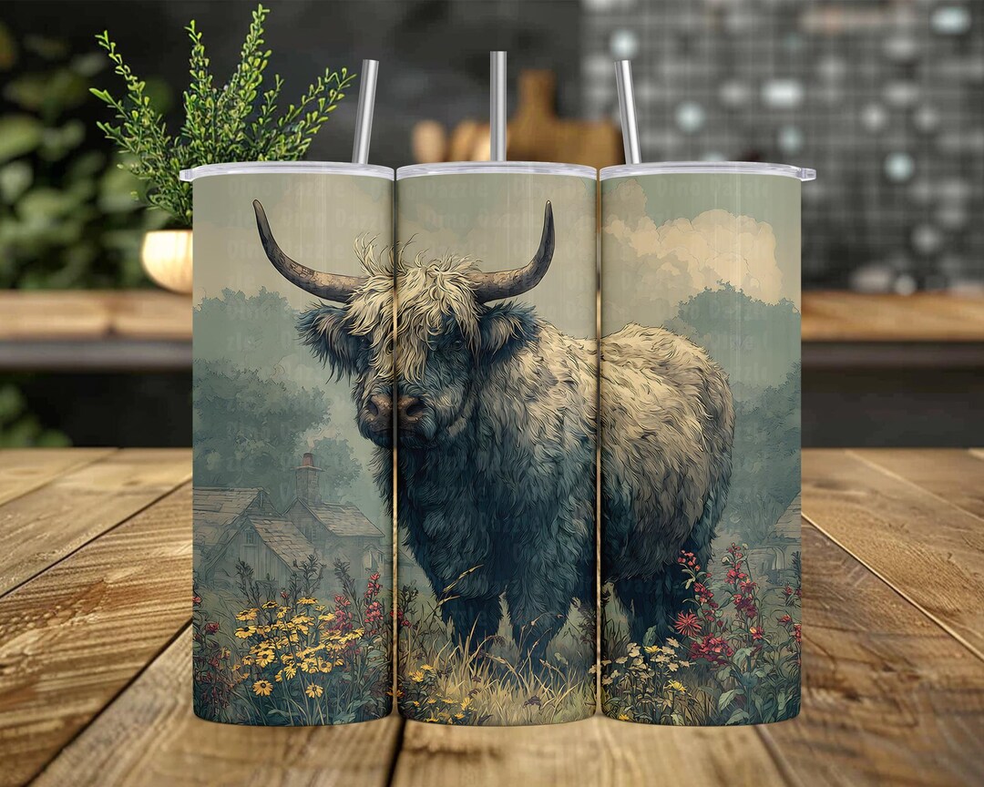 Grumpy Highland Cow Png, Cranky Coffee Lover Png, Fluffy Cow Grumpy ...