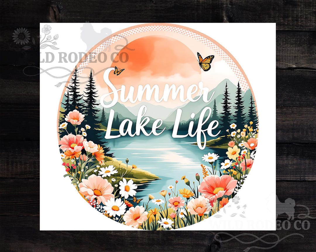 Summer Lake Life PNG: Cabin Decor, Wildflower Clipart (digital Download ...