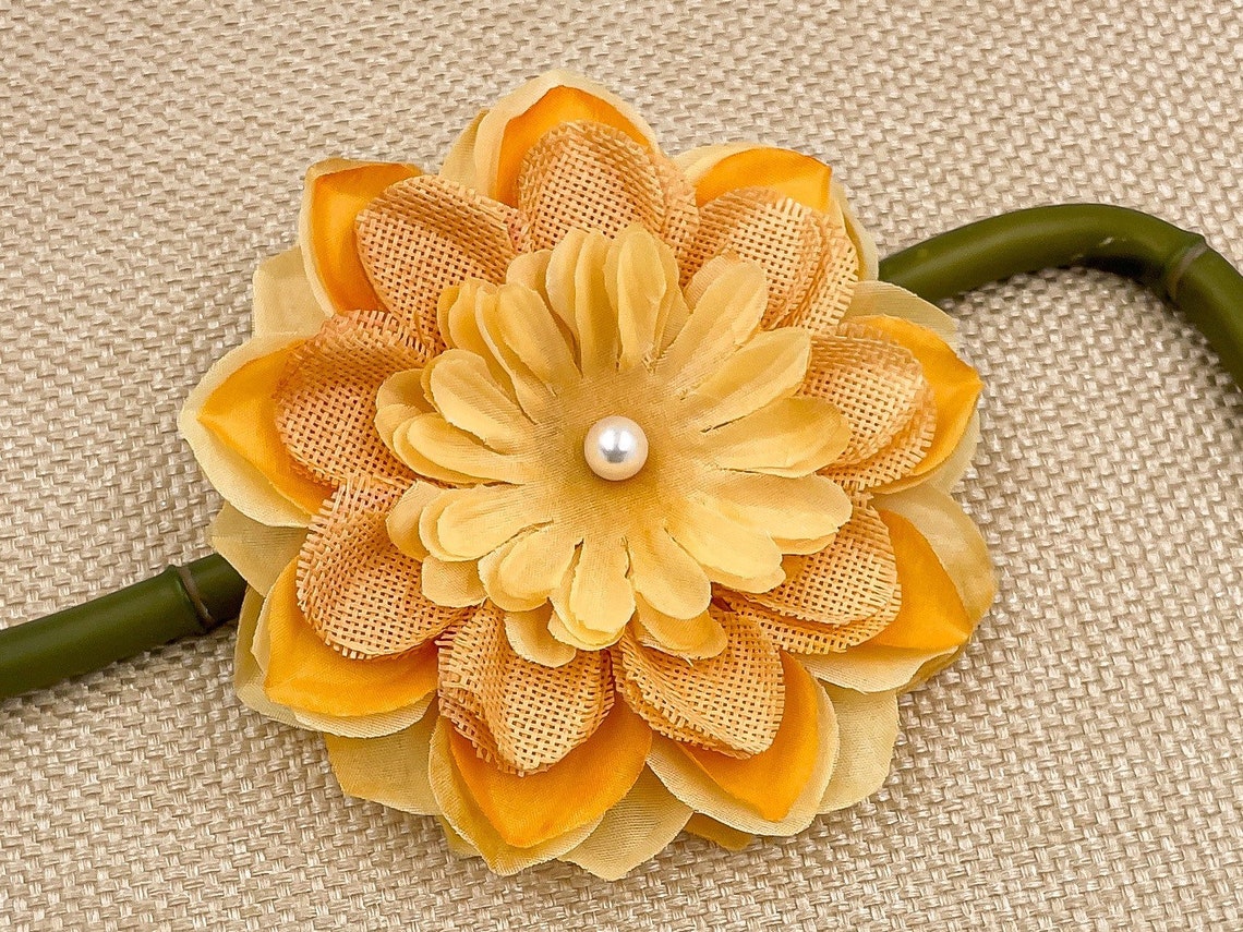 4 Yellow Tan Flower Brooch,vintage Yellow Brooch,flowers, Yellow ...