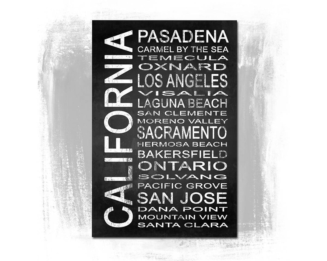 California State 2 Subway Sign Fine Art Print Modern Chalkboard ...