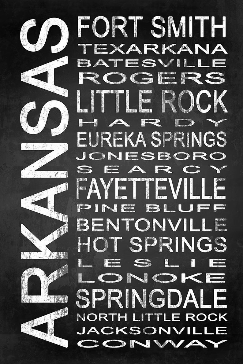 Arkansas State 1 Subway Sign Fine Art Print Modern Chalkboard ...