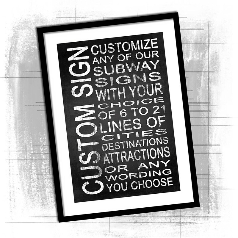 Subway Art Sign - Etsy