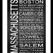 Massachusetts State 1 Subway Sign Wall Art Print Canvas Metal Framed ...
